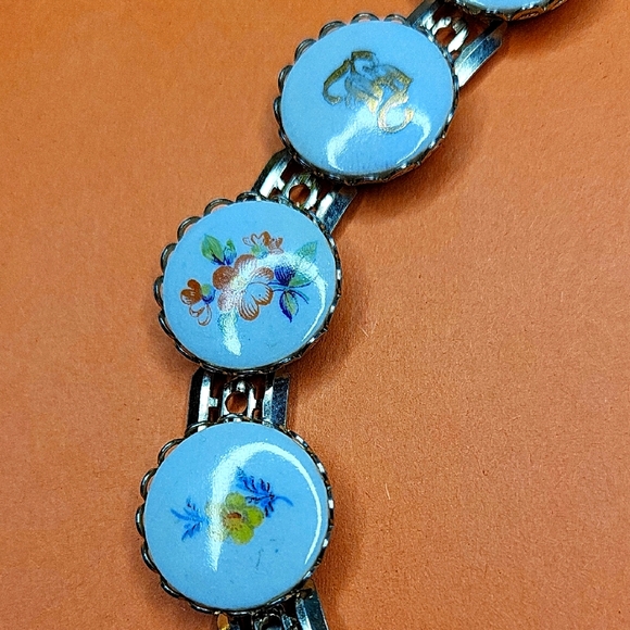 Porcelain | Jewelry | Elegant Blue Floral Bracelet | Poshmark